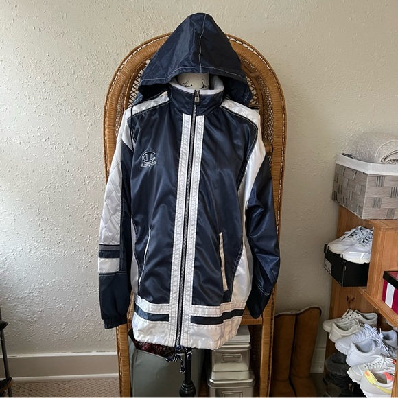 Champion | Jackets & Coats | Vintage Champion Blue White Windbreaker ...